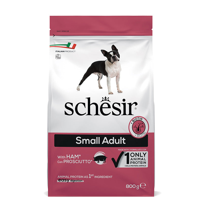 Small adult con prosciutto 800g – Schesir
