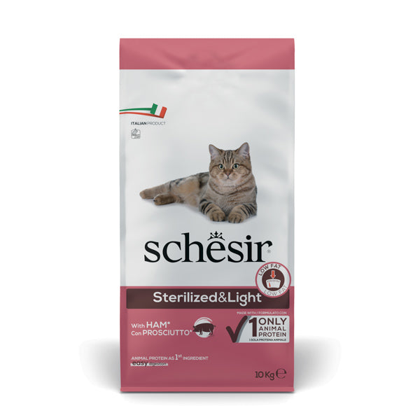 Sterilized and light con prosciutto 10kg in – Schesir