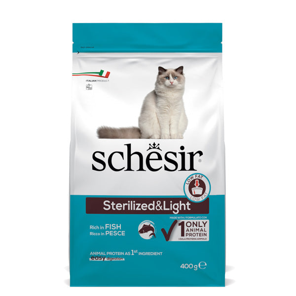 Sterilized and light ricco in pesce 400g – Schesir