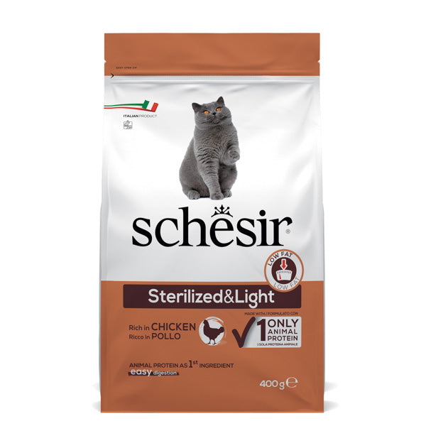 Sterilized and light ricco in pollo 400g – Schesir