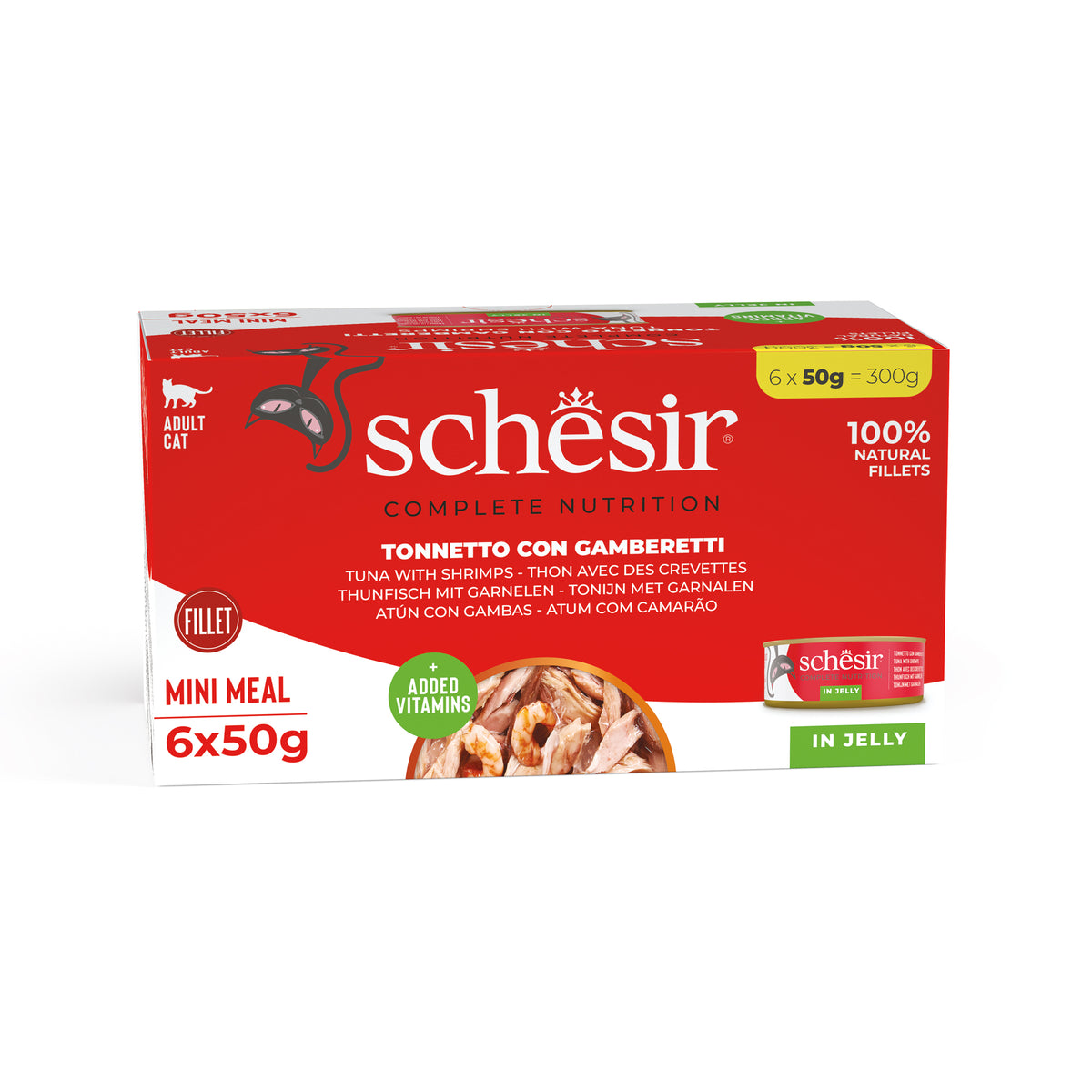 Tonnetto con gamberetti in gelatina 6x50g – Schesir