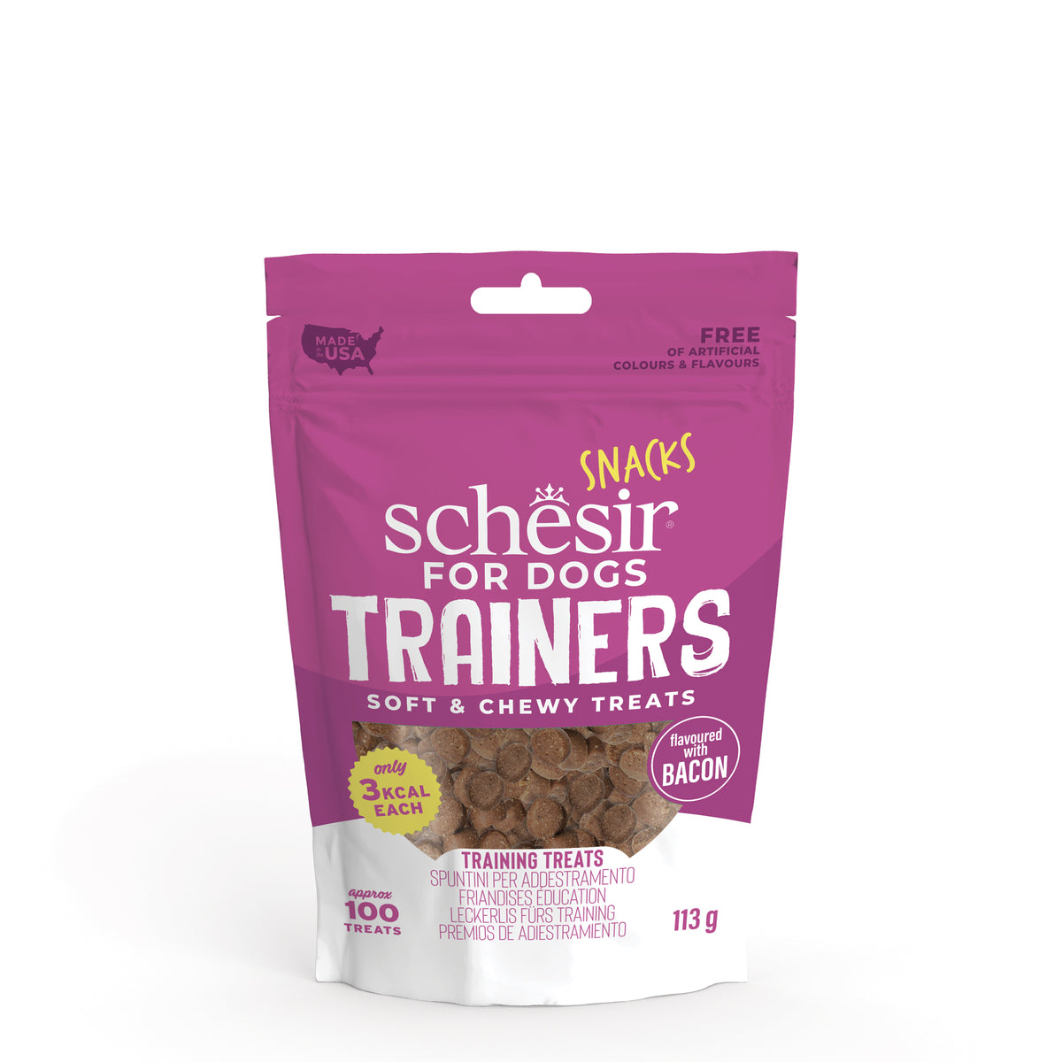 Bacon flavored snacks - training 113g in bag – Schesir